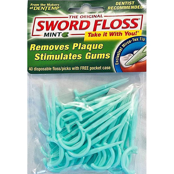 Sword Floss Disposable Floss/Picks Mint 40 Each (Pack of 2) - Walmart.com