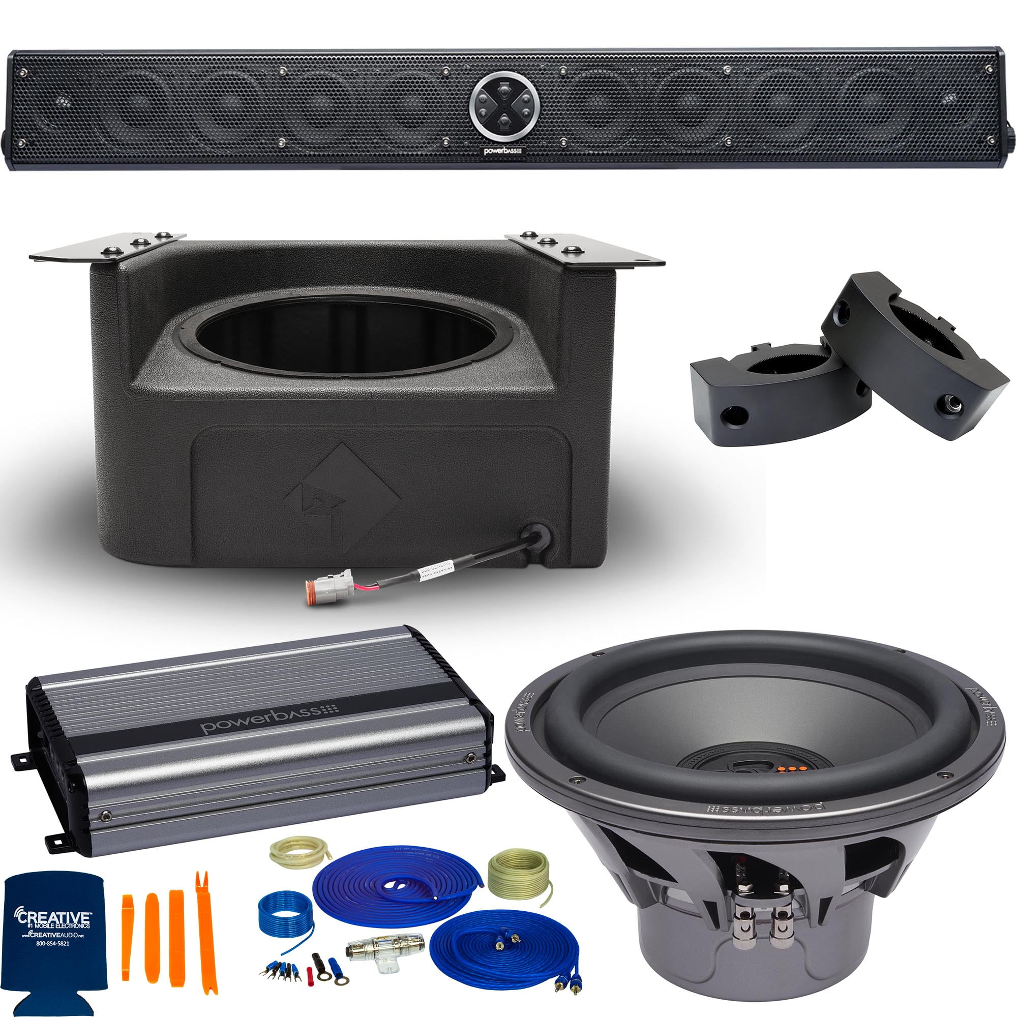 PowerBass 10 Speaker UTV Soundbar package with Subwoofer & Install ...