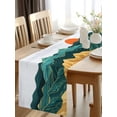 Burlap Table Runner 90 Inches Long, Abstract Mountain Range Sun Non ...