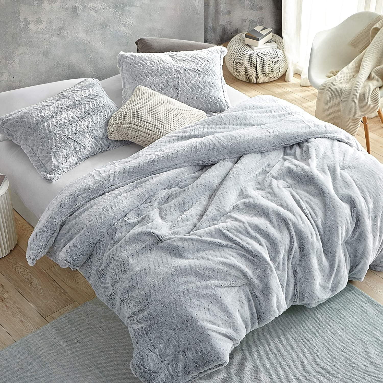 Grey Chevron Bedding Twin