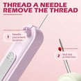 2 in 1 Needle Threader Seam Ripper, 2025 New Retractable Threader Plug ...