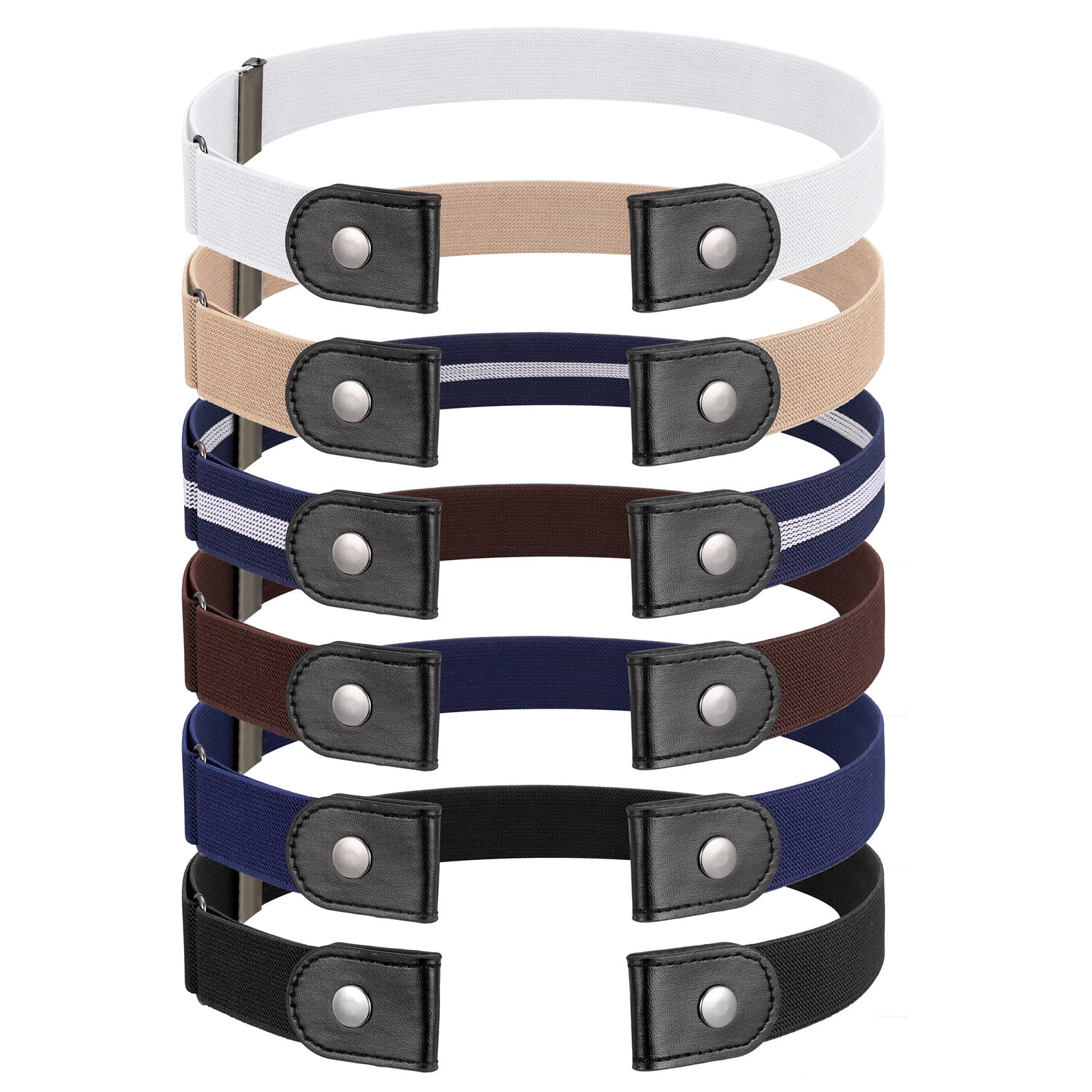 Qweryboo 6 Pcs Invisible Belt without Buckle, Elastic Belt No Buckle ...