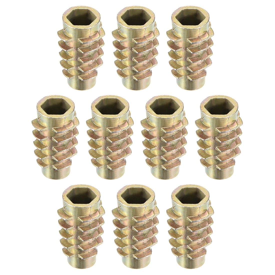 Threaded Insert Nuts Zinc Alloy Hex-Flush M6 Internal Threads 20mm ...