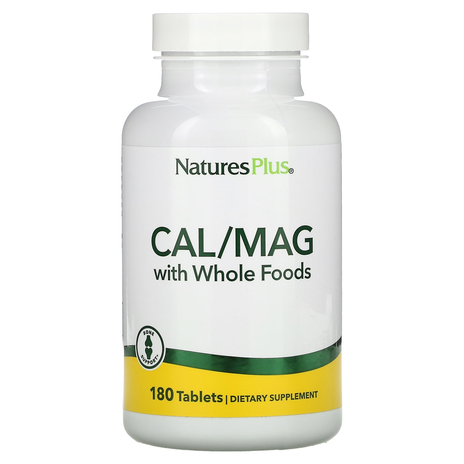 Nature’s Plus Cal/Mag with Whole Foods, 180 Tablets