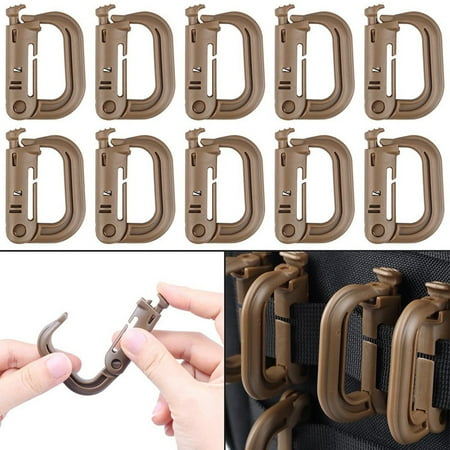 SHARKDOOK Plastic Carabiners Small Molle Tactical Clip D-Ring Hooks ...