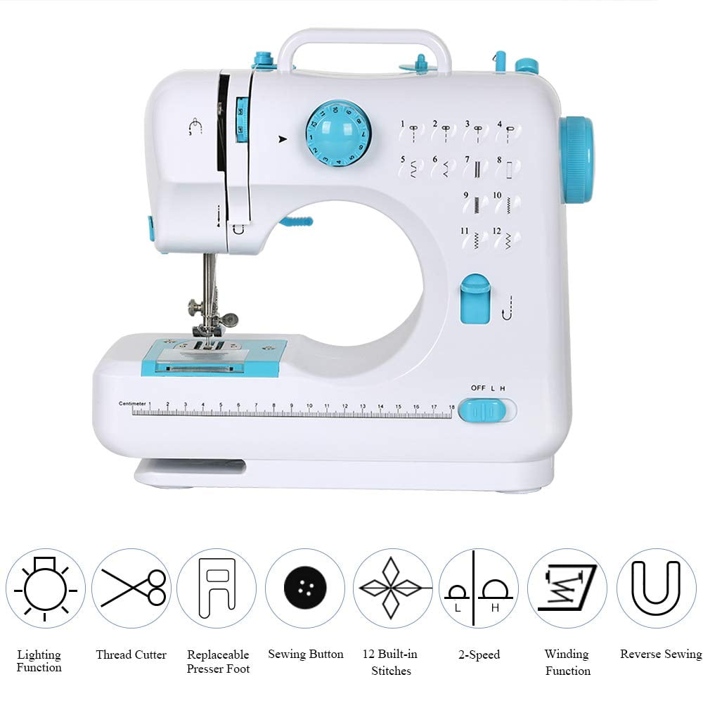 VIFERR Electric Portable Mini Sewing Machine 12 Built-in Stitches 2 ...