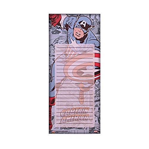 Marvel Captain America Magnetic Stationery to Do List Notepad, 3.5 x 8. ...
