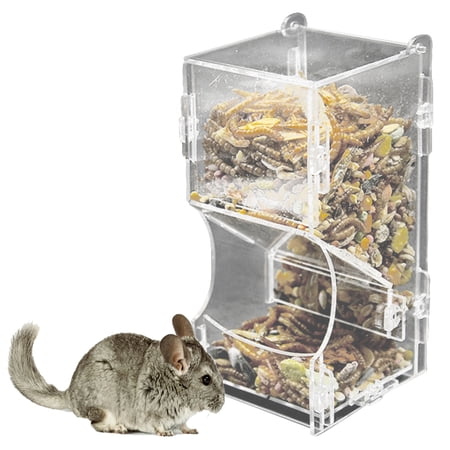 Aofa Hamster Rabbit Food Dispenser Container Acrylic Clear Automatic ...