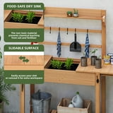 Uforic Outdoor Workstation with Sliding Tabletop & Hooks, Weatherproof ...