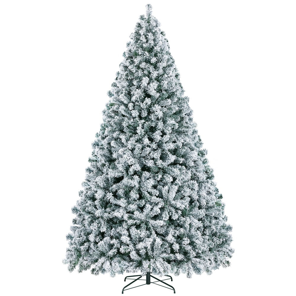 Buy SmileMart 9 Ft Pre-lit Flocked Christmas Tree with Warm Lights ...