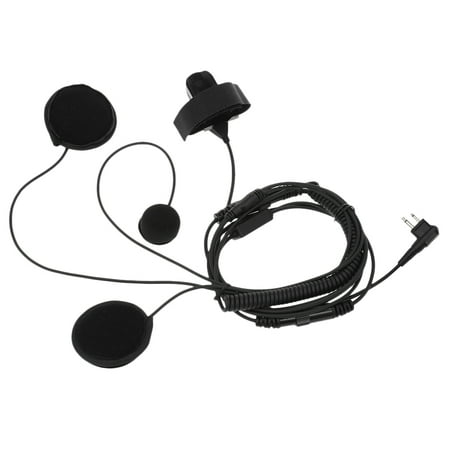 2Pin PTT Motorcycle Helmet Headset Intercom Earphone Headphones with ...