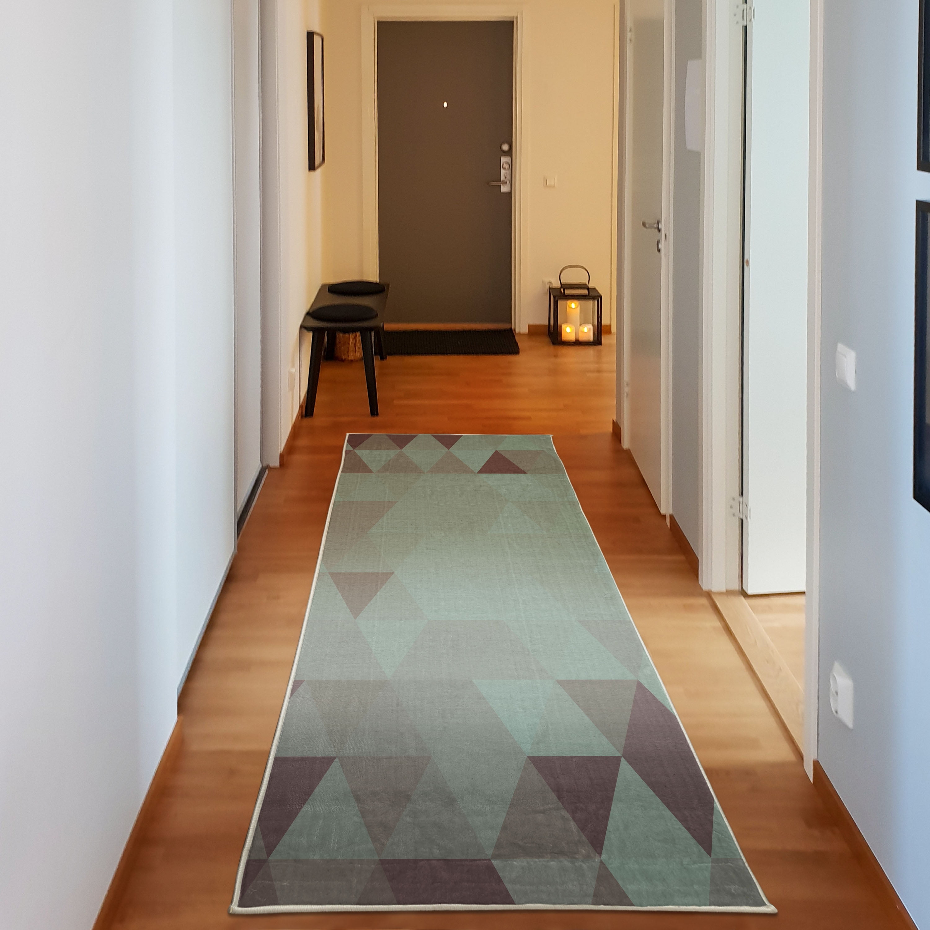 Geometric Decorative Rug, Triangle Mosaic Shapes Patterns with Abstract ...