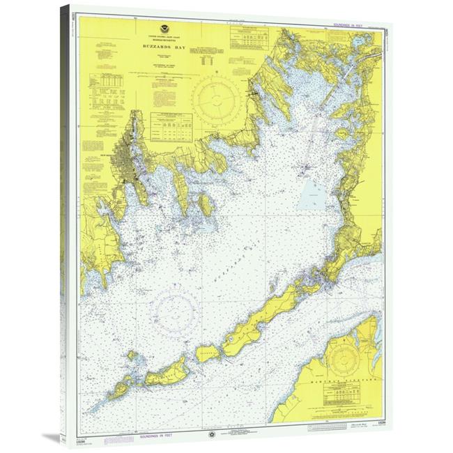 Global Gallery 40 in. Nautical Chart - Buzzards Bay CA. 1974 Art Print ...