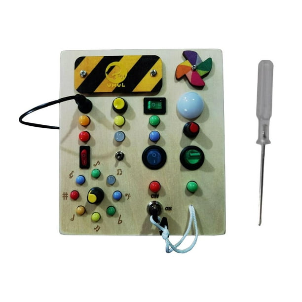 LED Montessori Busy Board LED Wooden Sensory Board Developmental Lights ...