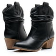 Apakowa Women's Modern Western Cowboy Distressed Boot with Pull-Up Tabs ...