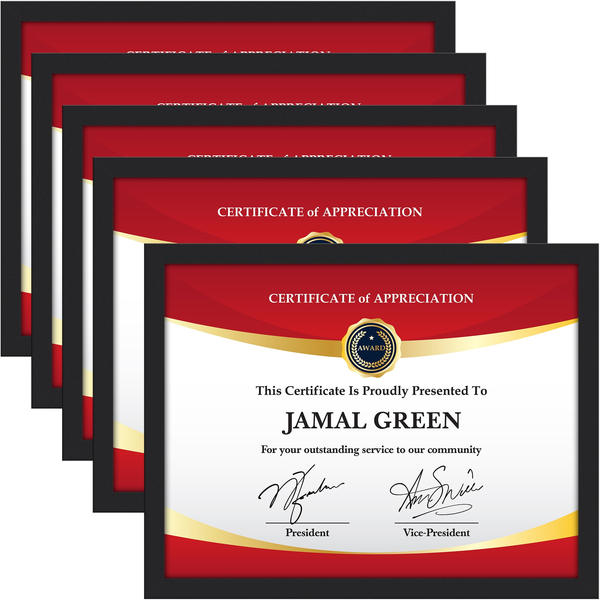 Icona Bay 8.5x11 Black Plastic Certificate Frames, 5 Pack, Bliss Wall ...