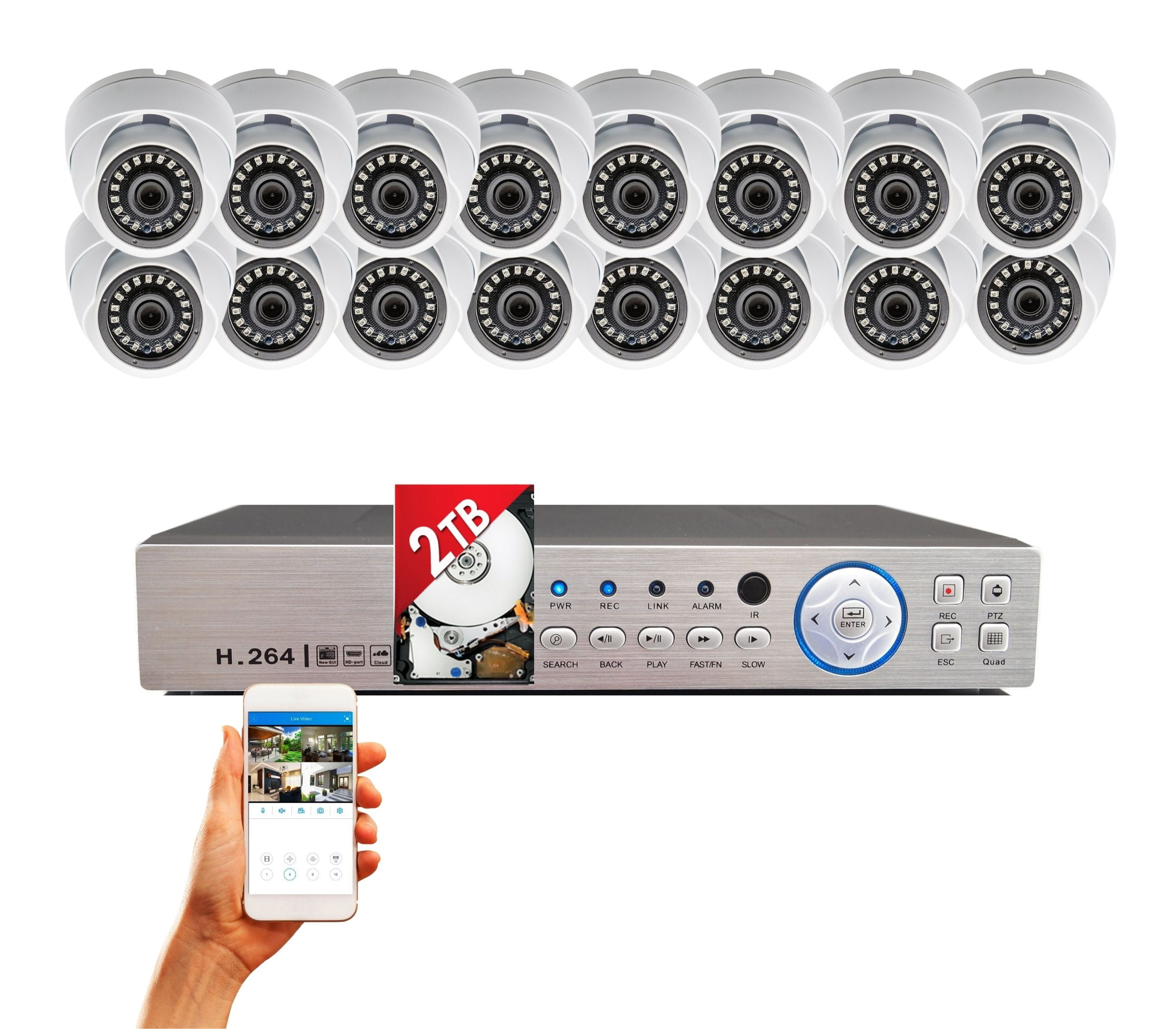 Evertech 16 Channel Security Camera System 1080p HD Indoor Outdoor ...