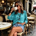 Bohemian Crochet Tops for Women V Neck, Hollow Out 3/4 Sleeve Crochet ...
