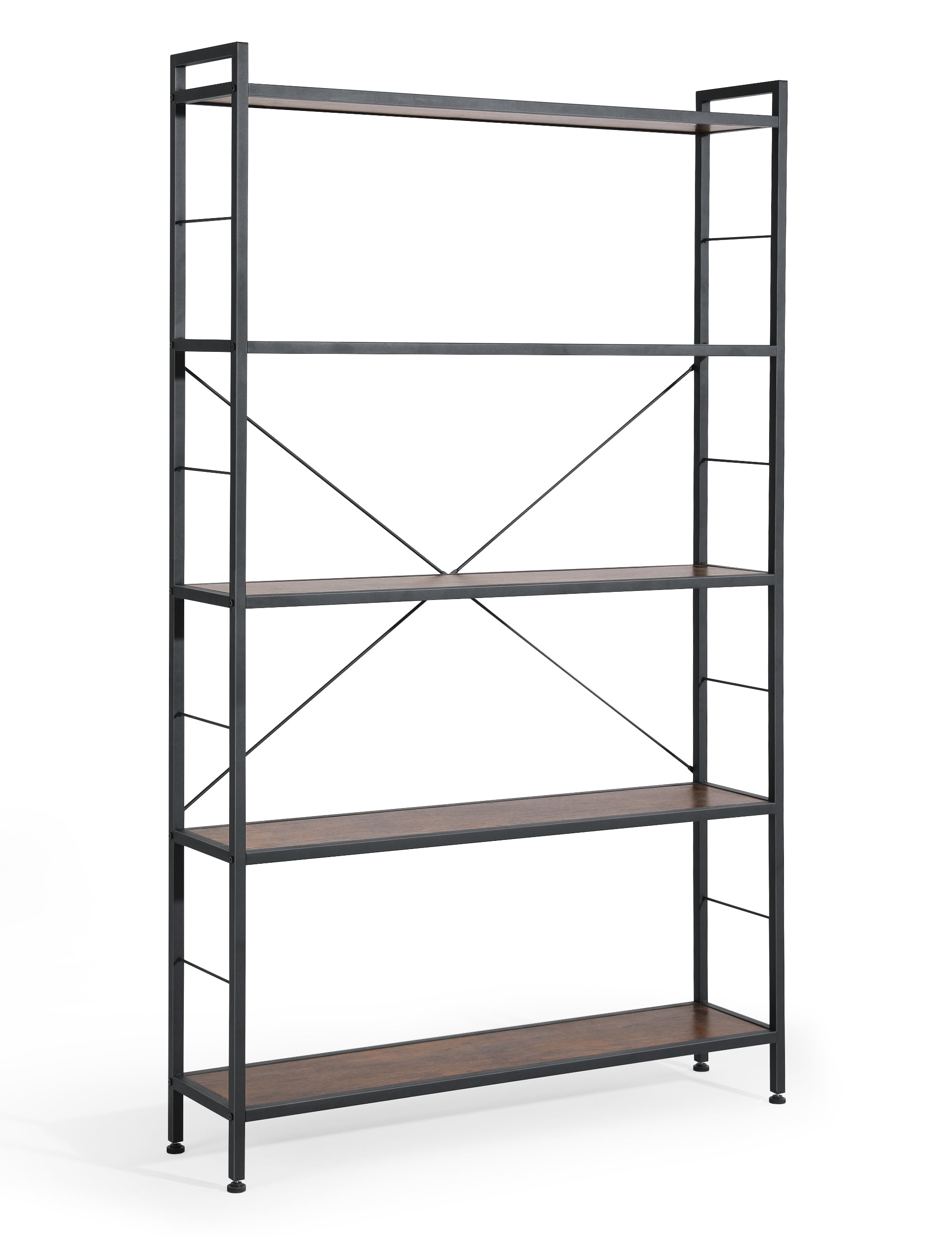 O'force 5-Shelf Bookshelf Modern Freestanding Bookcase with Steel Frame ...