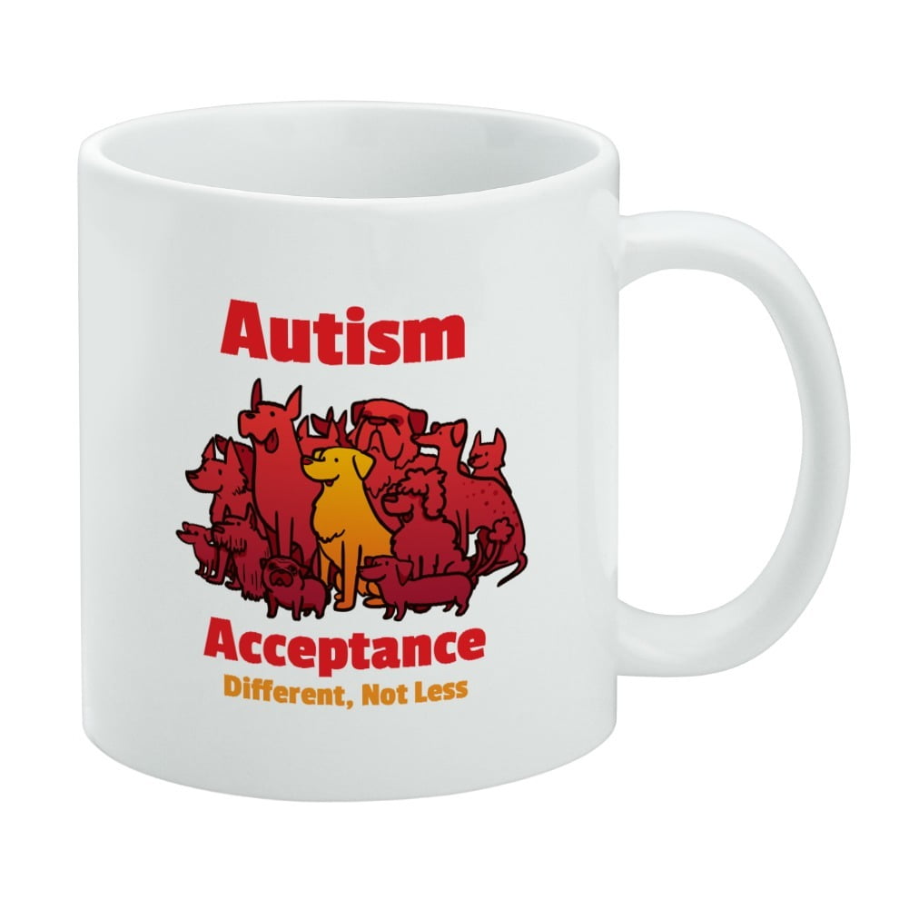 Autism Acceptance Different Not Less with Cute Dogs White Mug - Walmart.com