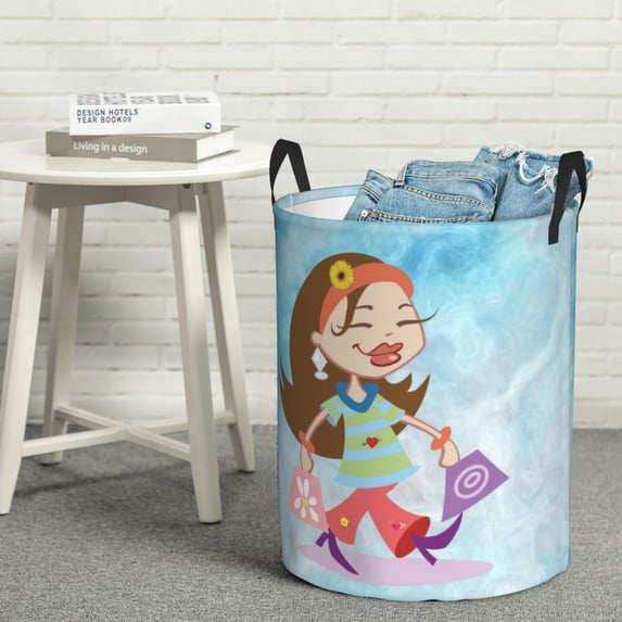 YFYANG Waterproof Laundry Hamper, Shopping for Happy Girls Laundry ...