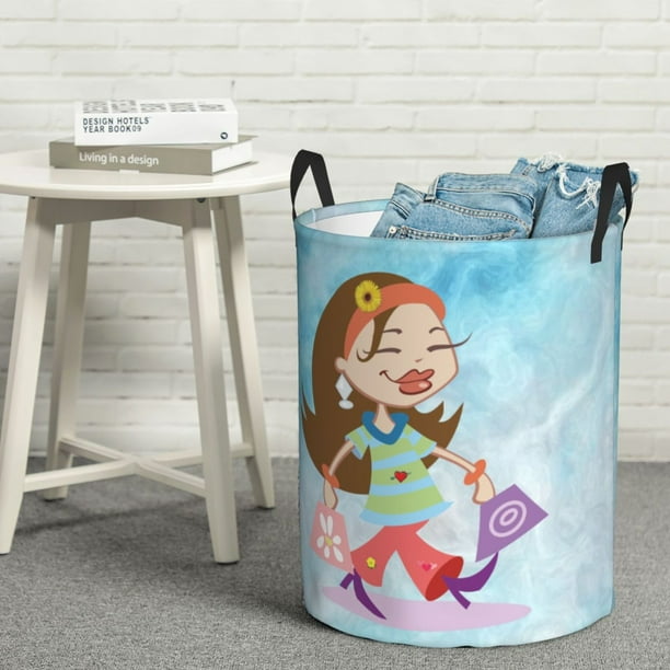 YFYANG Waterproof Laundry Hamper, Shopping for Happy Girls Laundry ...