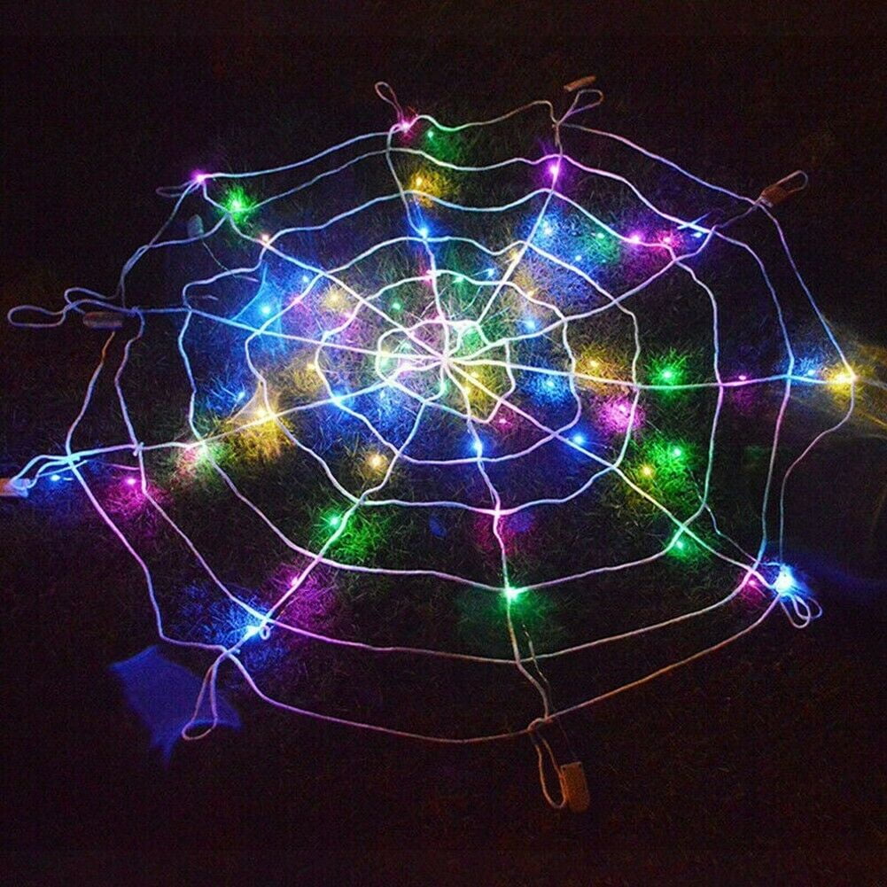 Halloween Spider Web Light Decoration, 1.5m Large Spider Web ...