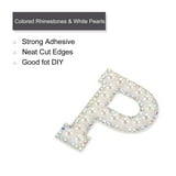 Uxcell Iron on Letter P Patch Colored Rhinestone Shiny Pearl English ...