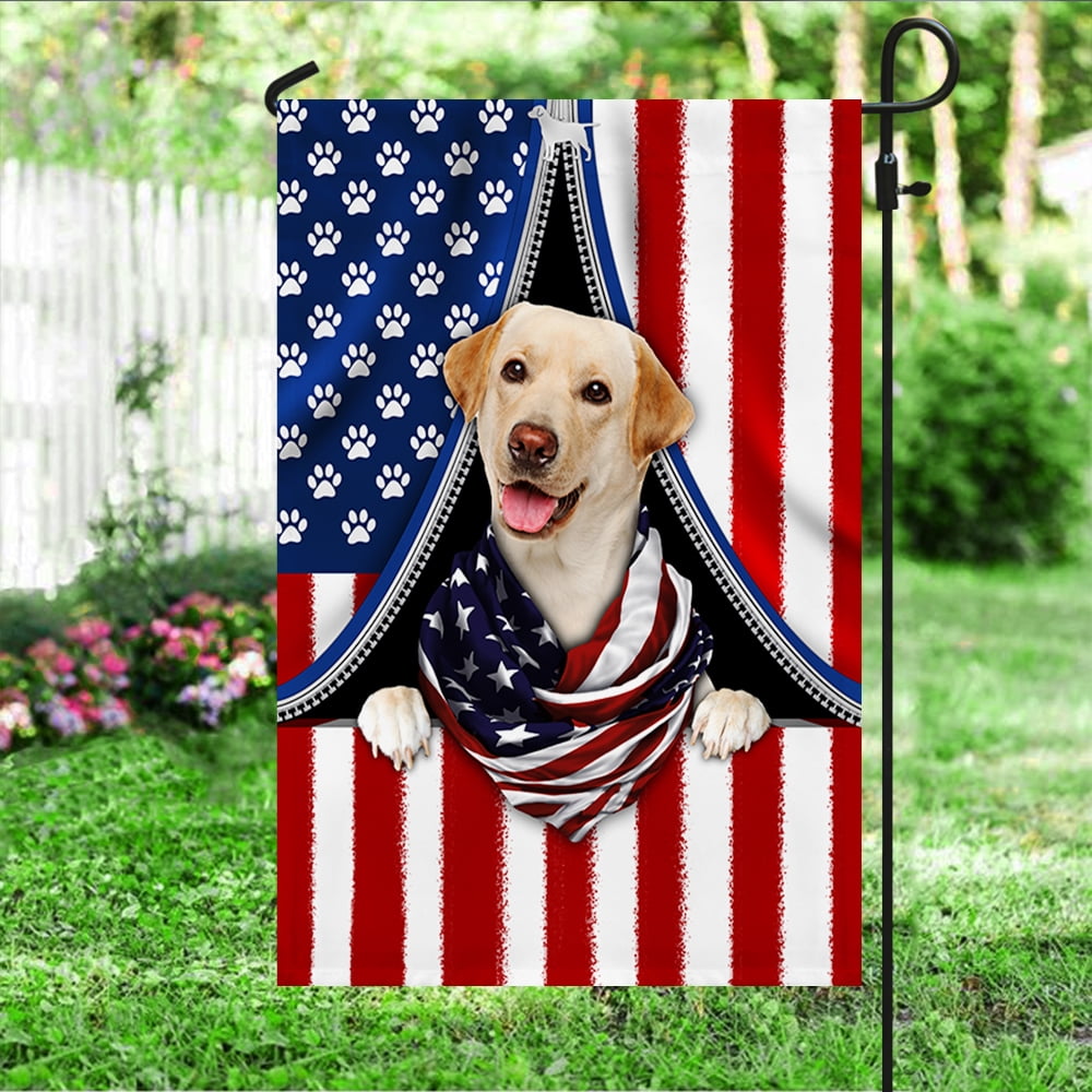 FLAGWIX US Flag - Labrador Retriever Flag Patriot Dog BNT408F - Garden ...