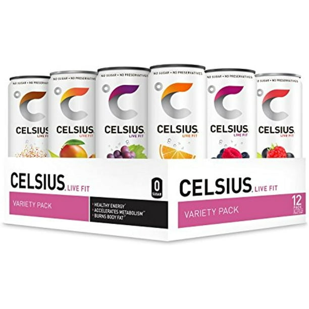Celsius Essential Energy Drink, 12 Fl Oz, Official Variety Pack (Pack ...