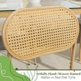 Boho Dining Table Set of 4 with Tempered Glass Top and Rattan Chairs ...