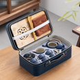 14-Piece Portable Ceramic Travel Tea Set - Tea Kit with Bamboo Tray ...