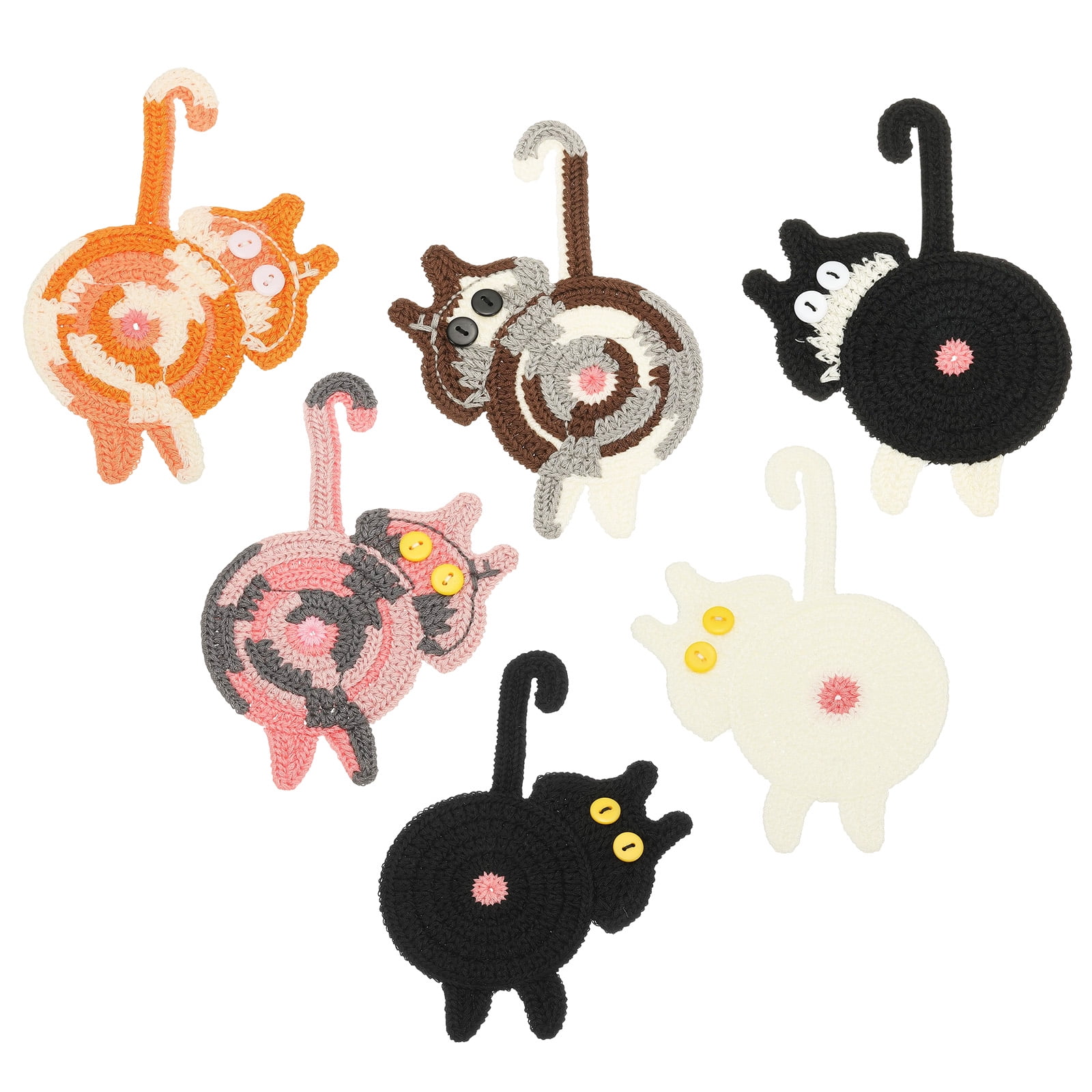 Click here for Unique Bargains 6pcs Cat Coasters  15cm Cute Coast... prices