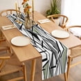 Abstract Lines Cotton Linen Table Runner Black Gray Green Triangle ...