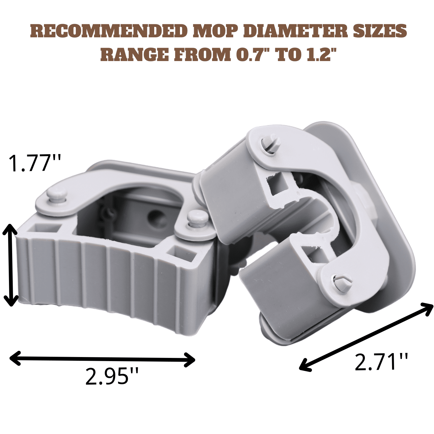 2 PCS Mop and Broom Gripper Holder, Super Anti-Slip Wall Mount, Broom ...