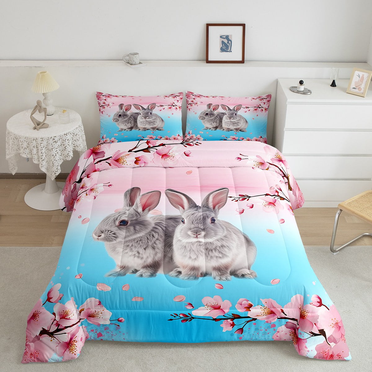 Click here for Yst Rabbit Comforter Set Easter Wild Animal Full B... prices