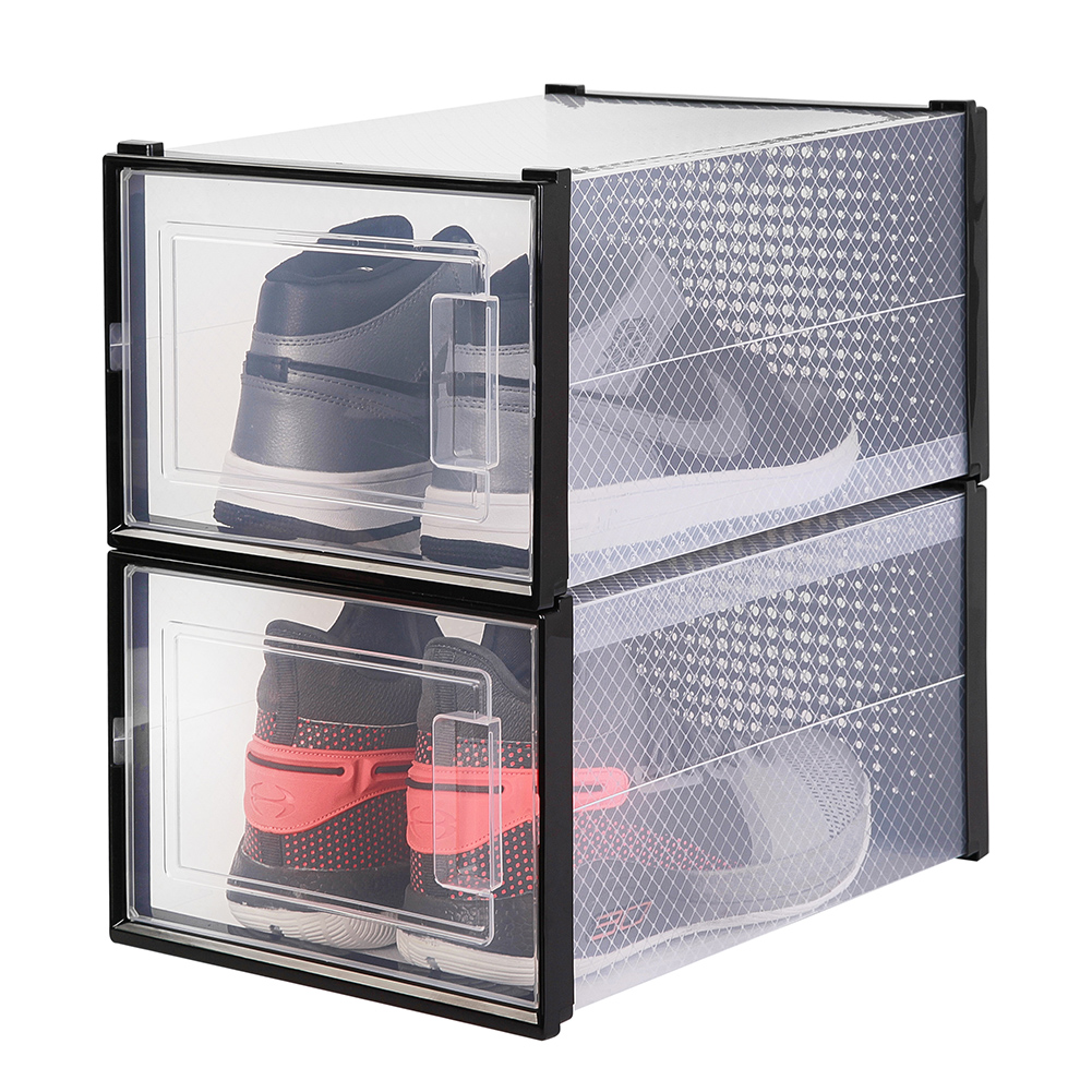 OnDisplay Clik Stackable Interlocking Shoe Box System (Medium Clear ...