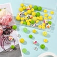 64Pcs Round & Rondelle Food Grade Eco-Friendly Silicone Beads Focal ...