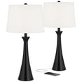 "360 Lighting Set of 2 Karl Modern Black Metal Table Lamps 28 1/4 ...