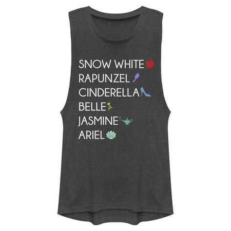 Disney Princess List Women's Muscle Tank, Charcoal, Small | Walmart Canada
