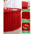 6 Pack Spandex Table Cover Skirts for 60 inch Round Tables, Red Stretch ...