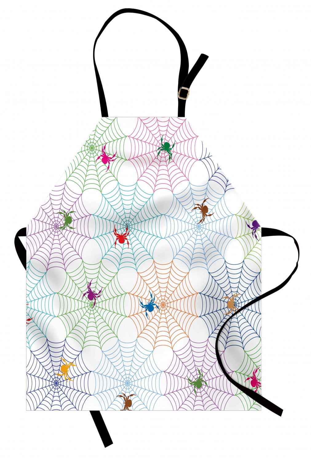 Spider Web Apron Colorful Networks and Characters Tile Design Graphic ...