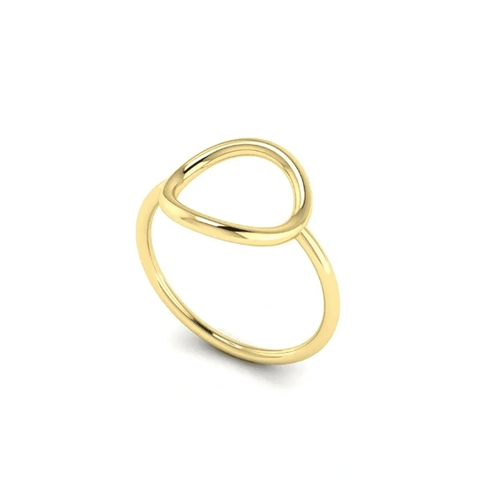 Alissa Geometric Gold Open Circle Rings 18K Gold Plated Fashion Statement Stackable Karma Rings ...