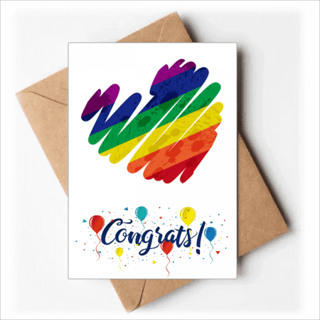 Painting Heart LGBT Rainbow Wedding Cards Congratulations Greeting ...