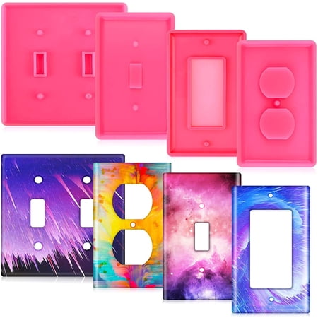 4 Pieces Light Switch Cover Silicone Mold Switch Wall Plates Resin Mold ...