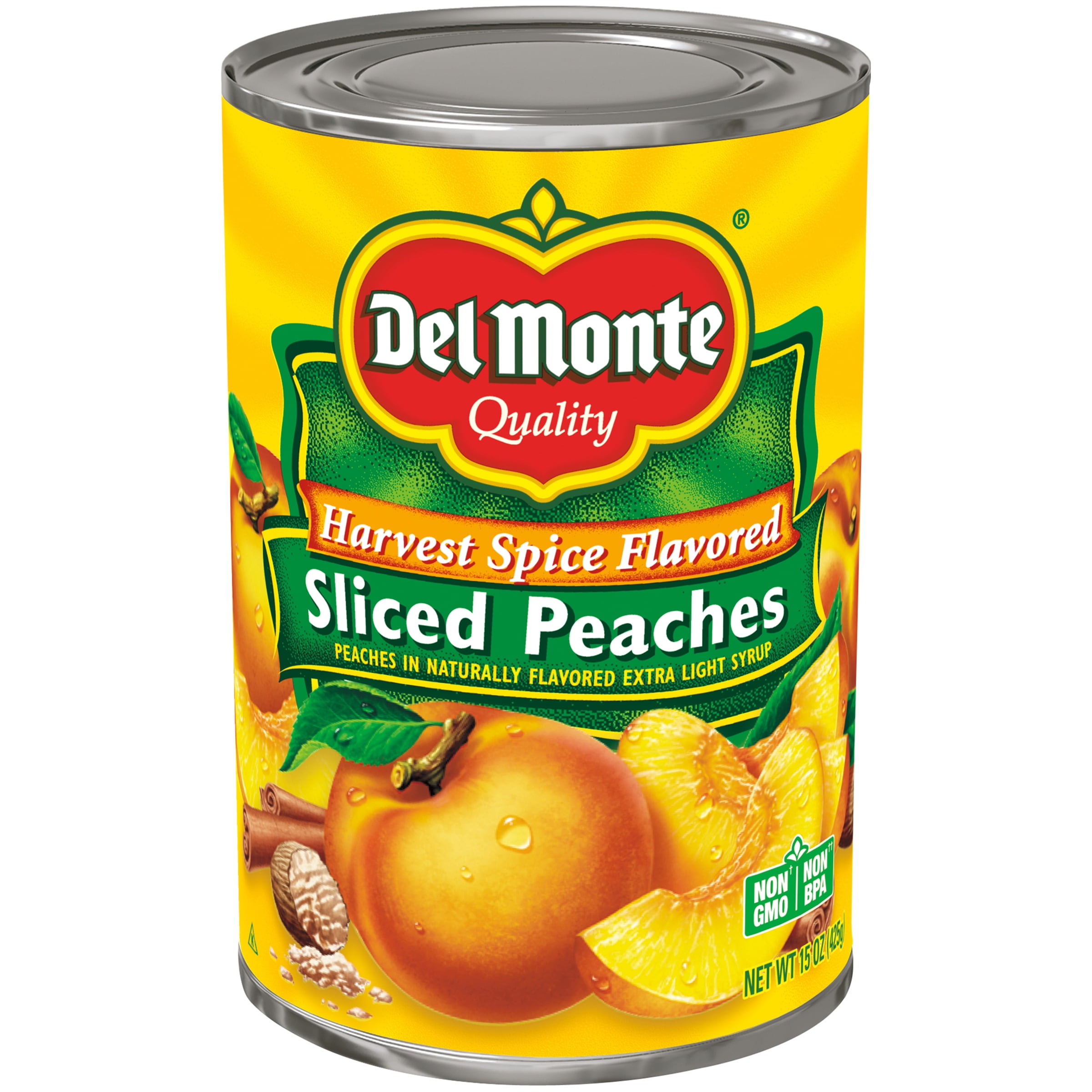 Del Monte Canned Harvest Spice Sliced Peaches, 15 oz Can - Walmart.com