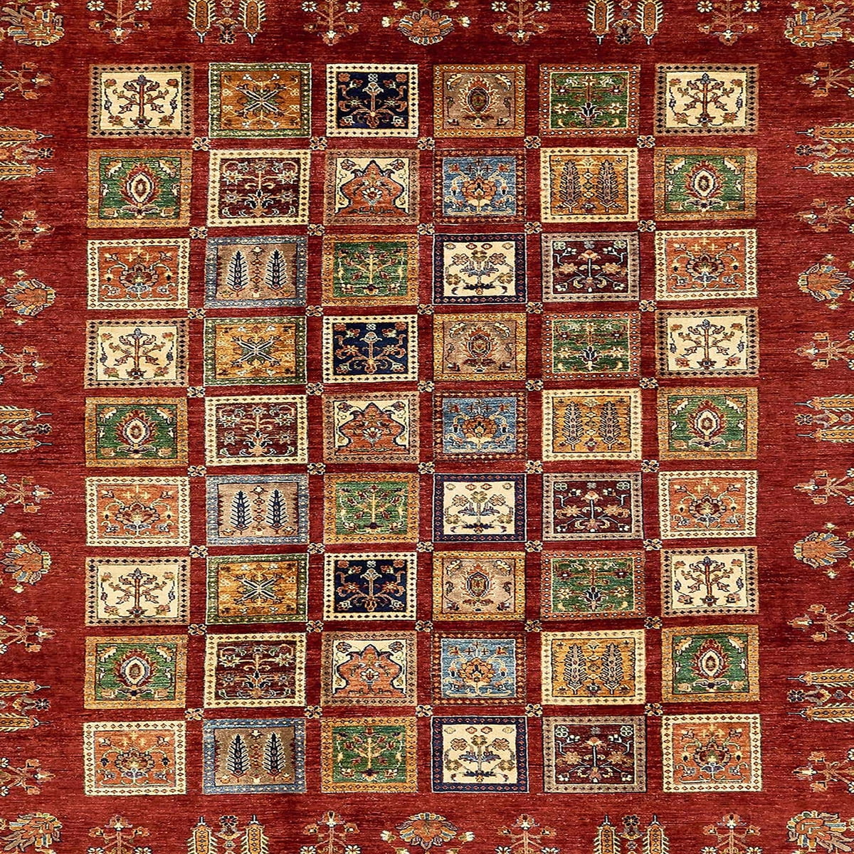 Ahgly Company Indoor Square Abstract Red Abstract Area Rugs, 5' Square ...