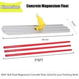 Garvee 48x8" Concrete Float, Bull Float Magnesium Aluminum Alloy Float ...