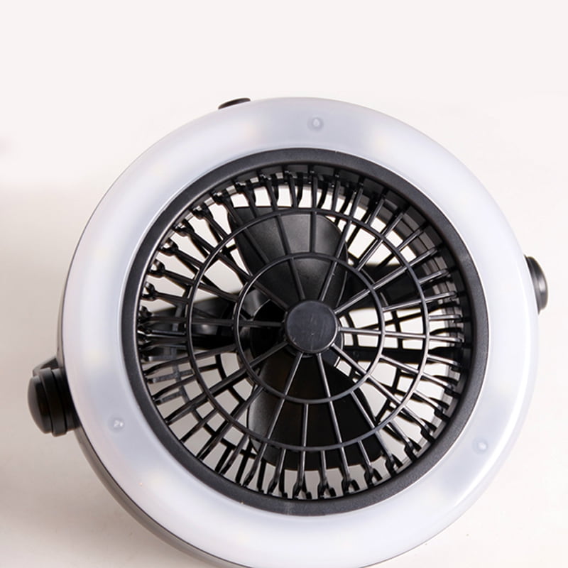 Portable Battery Operated LED Fan Light Mini Air Cooler Outdoor Camping ...