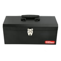 Hyper Tough 16-inch Black Metal Tool Box with Removable Tool Tray ...